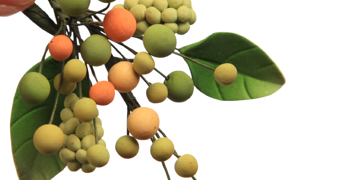 Get to know our Green Wild Berry Bunches, handmade gum paste cake topp ...