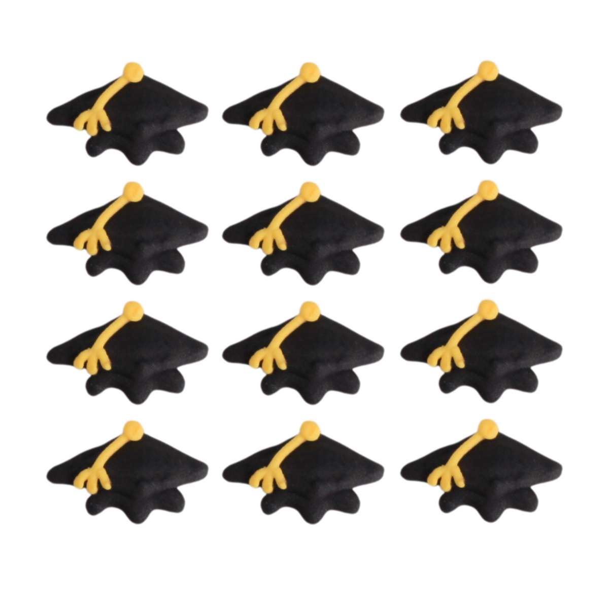 Mini Graduation Cap Royal Icing Decorations (Bulk)-Black — CaljavaOnline