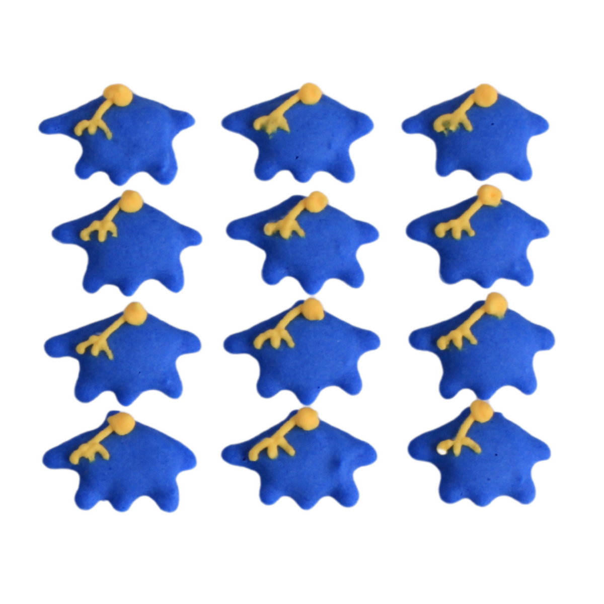 Mini Graduation Cap Royal Icing Decorations (Bulk)-Blue — CaljavaOnline