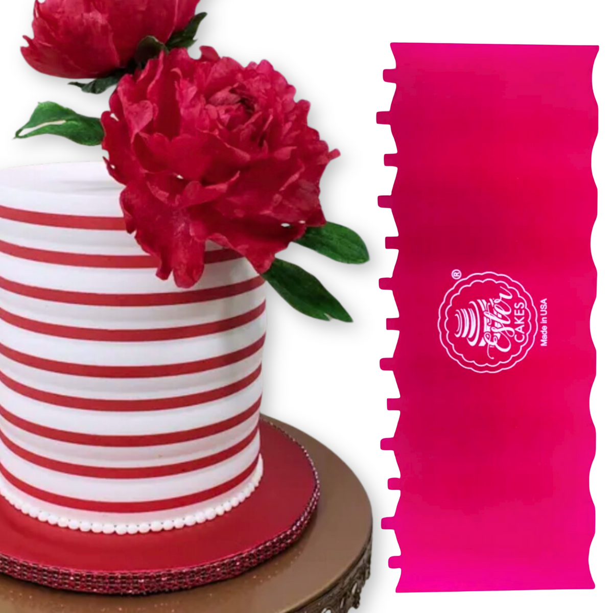 Round Double Stripe Cake Comb Icing Scraper — CaljavaOnline
