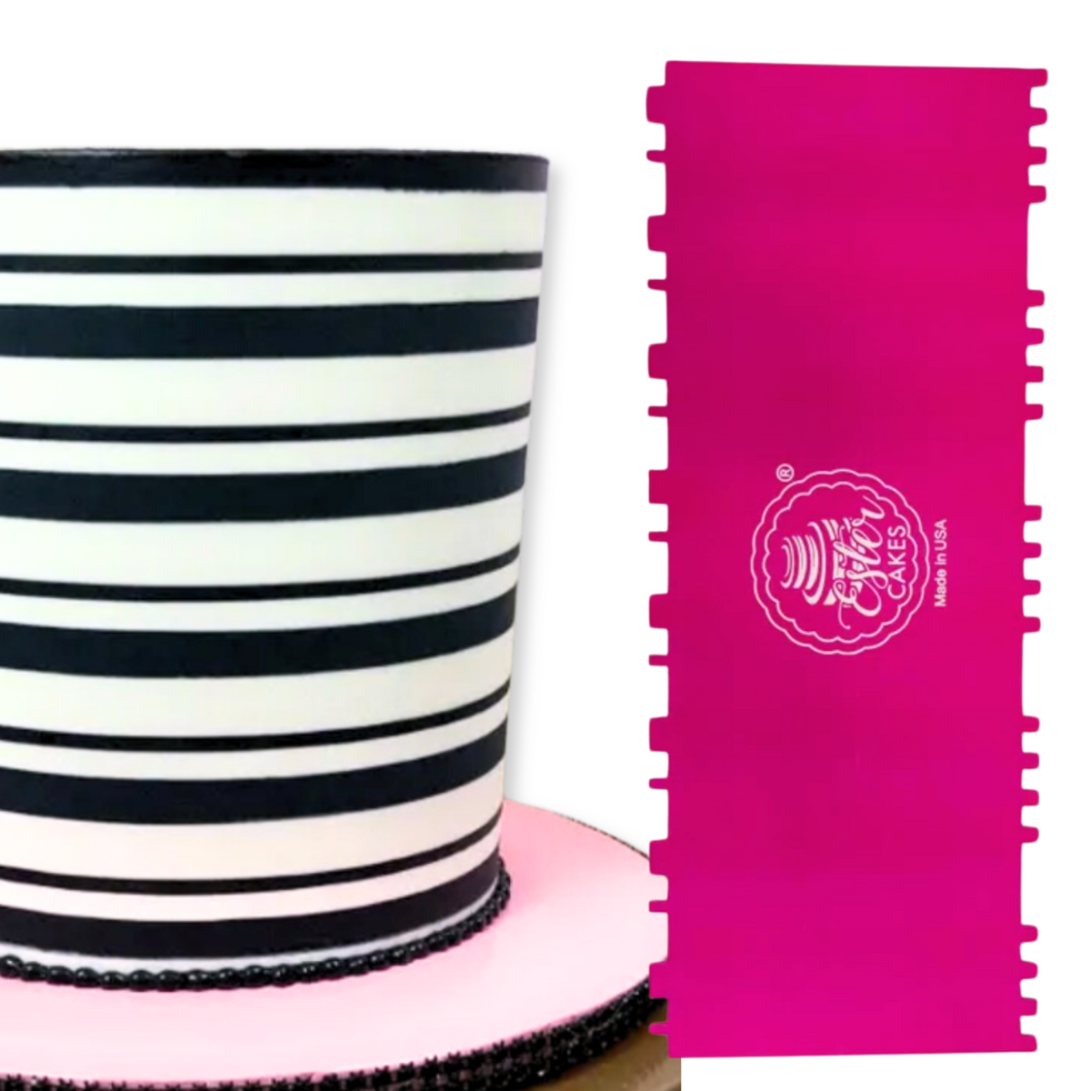 Candy Stripe Cake Comb Icing Scraper — CaljavaOnline