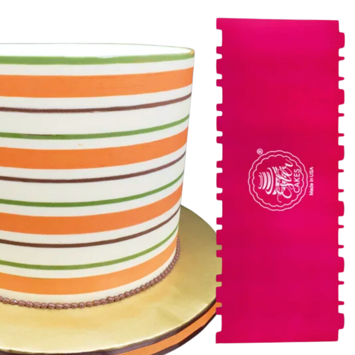 Castle Stripe Cake Comb Icing Scraper — CaljavaOnline
