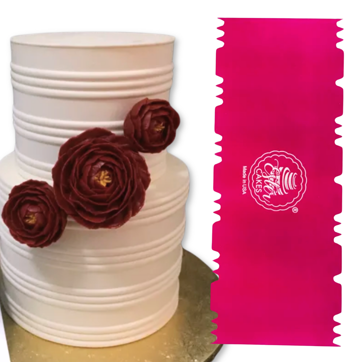 Drum Barrel Cake Comb Icing Scraper — CaljavaOnline