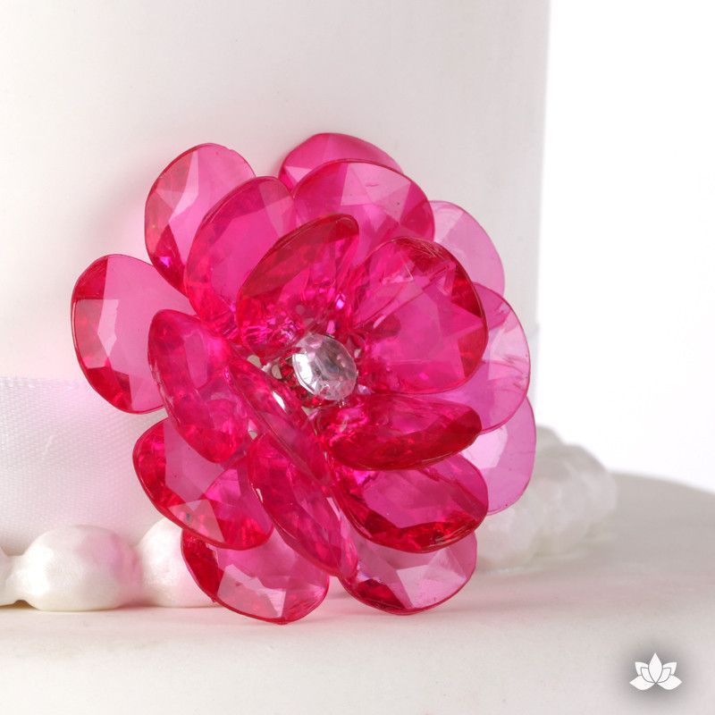 Large Hot Pink Flower Button — CaljavaOnline