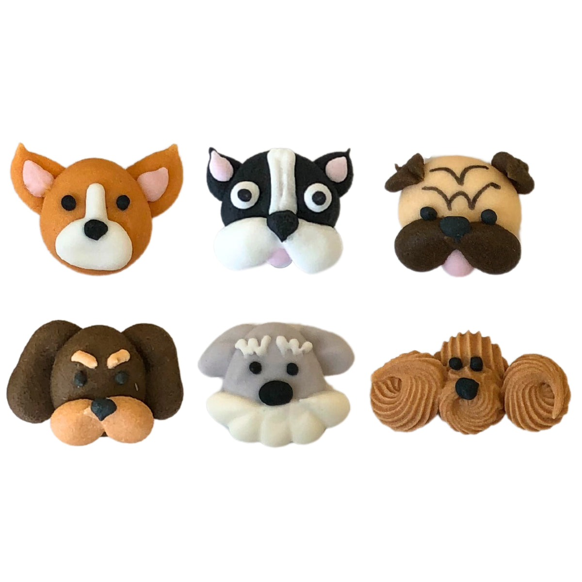 Puppy Dog Faces Royal Icing Decorations (Bulk) — CaljavaOnline