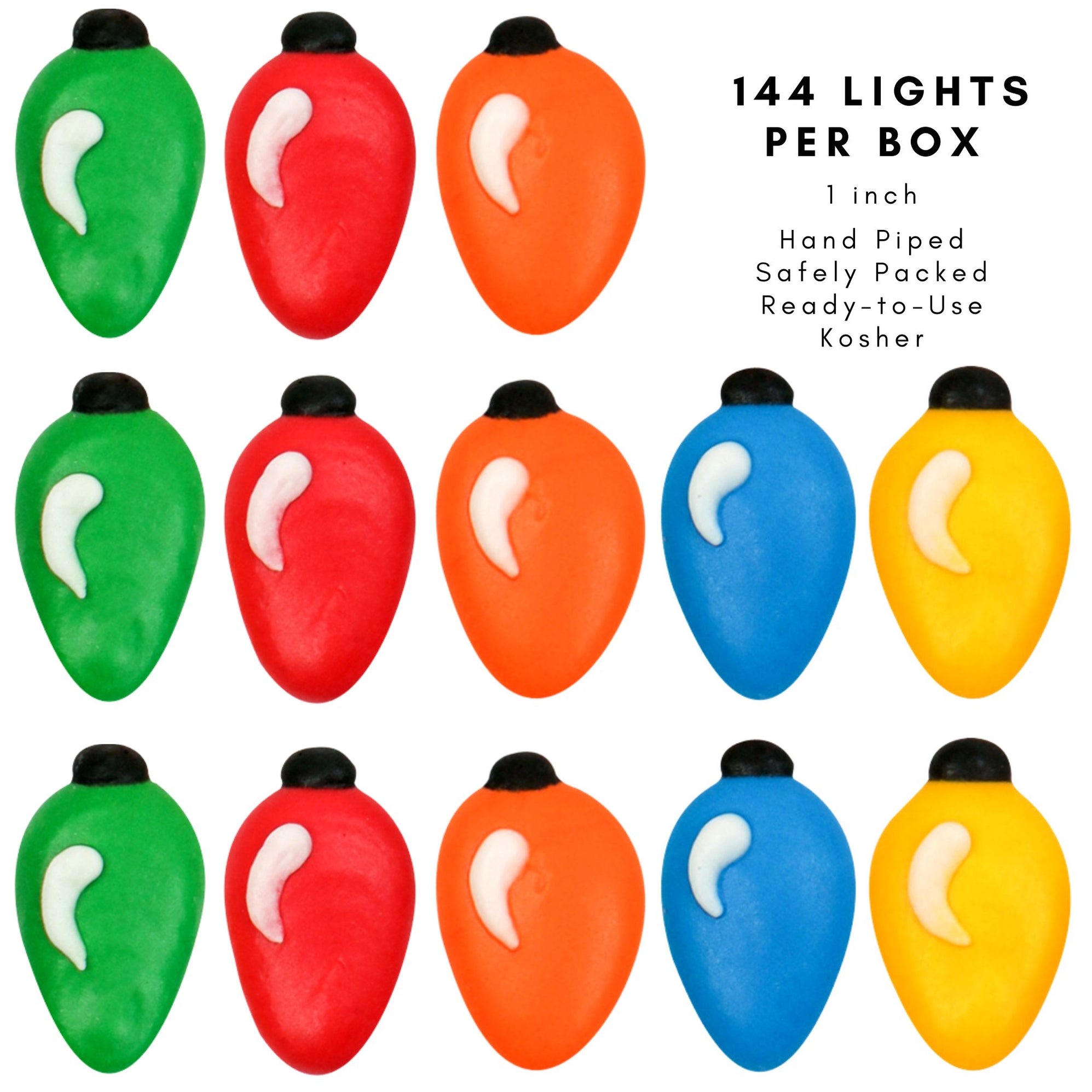 Large Christmas Light Set Royal Icing Decorations (Bulk) — CaljavaOnline