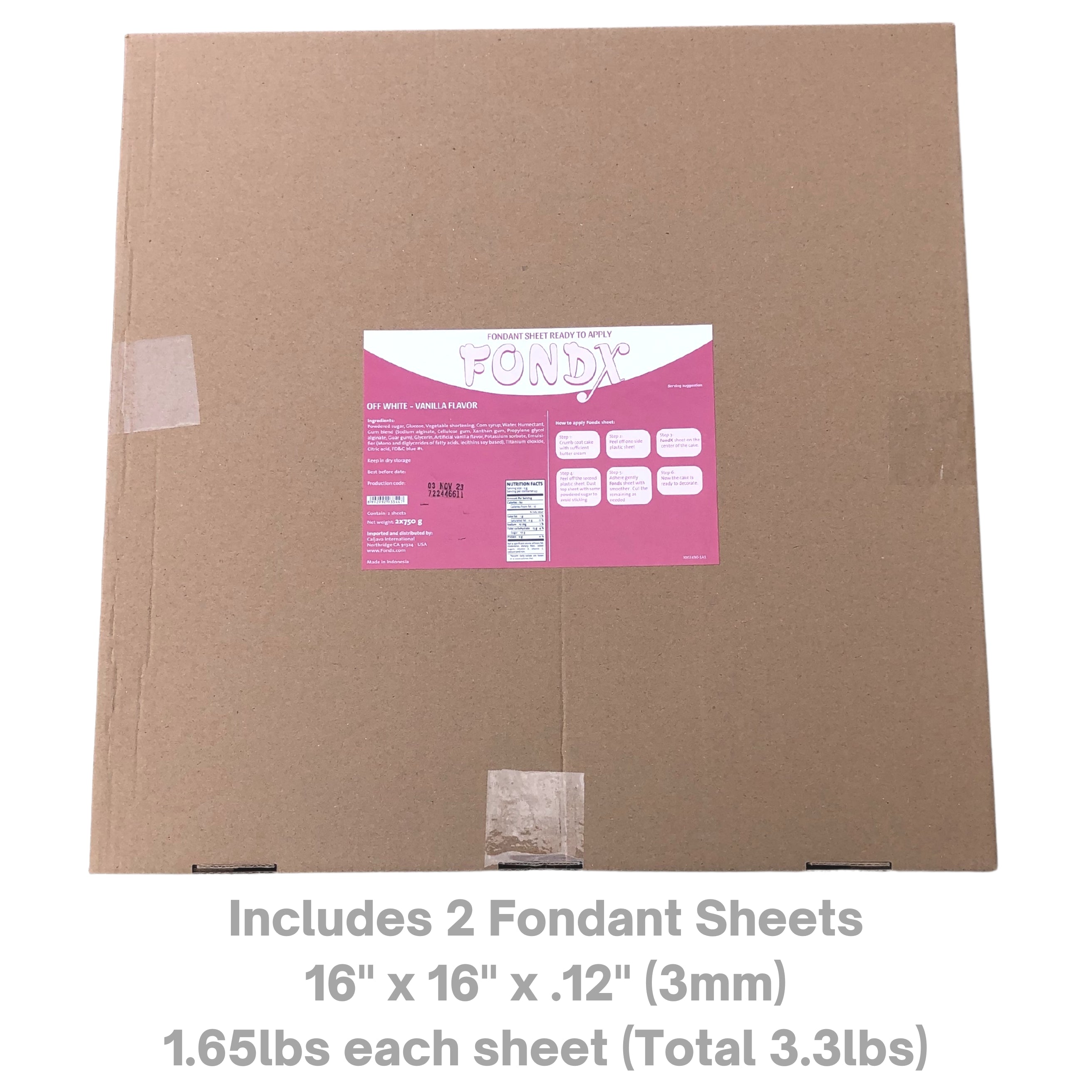 FondX Rolled Fondant Sheets - White — CaljavaOnline
