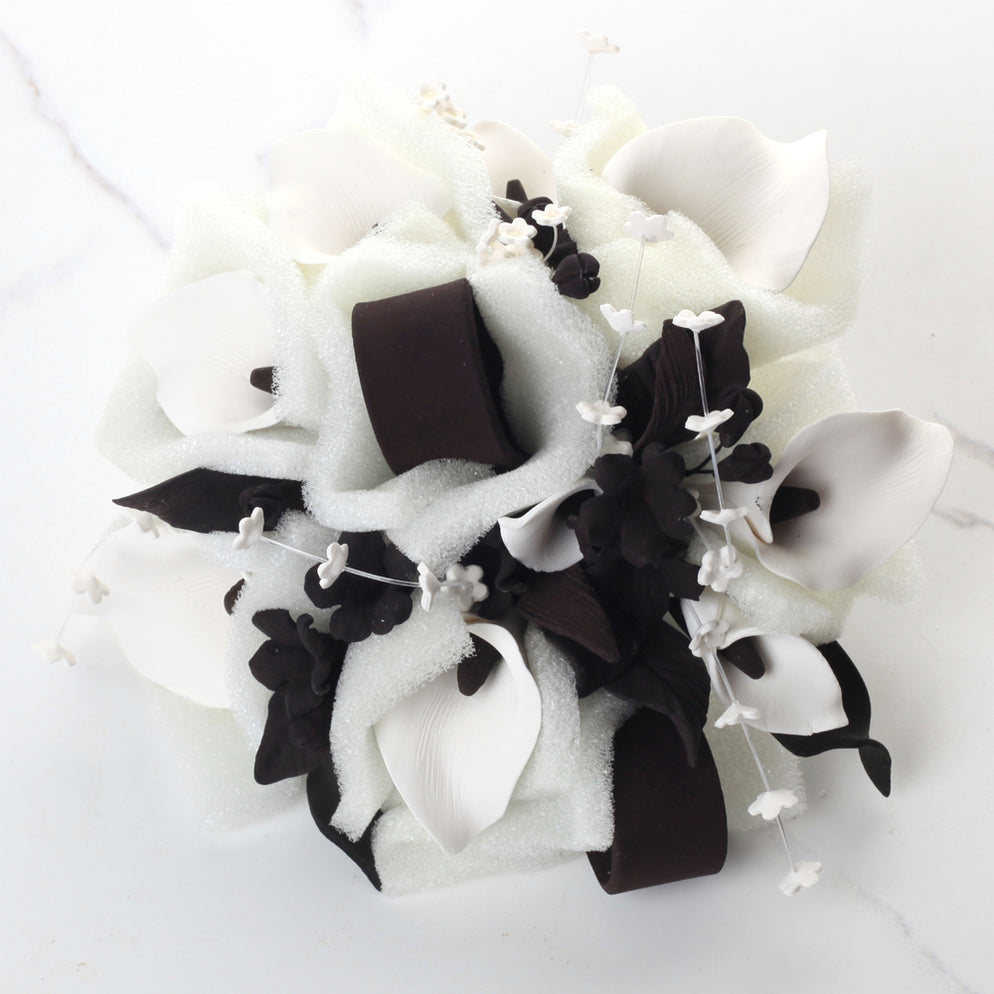 White & Black Calla Lily Cake Topper — CaljavaOnline
