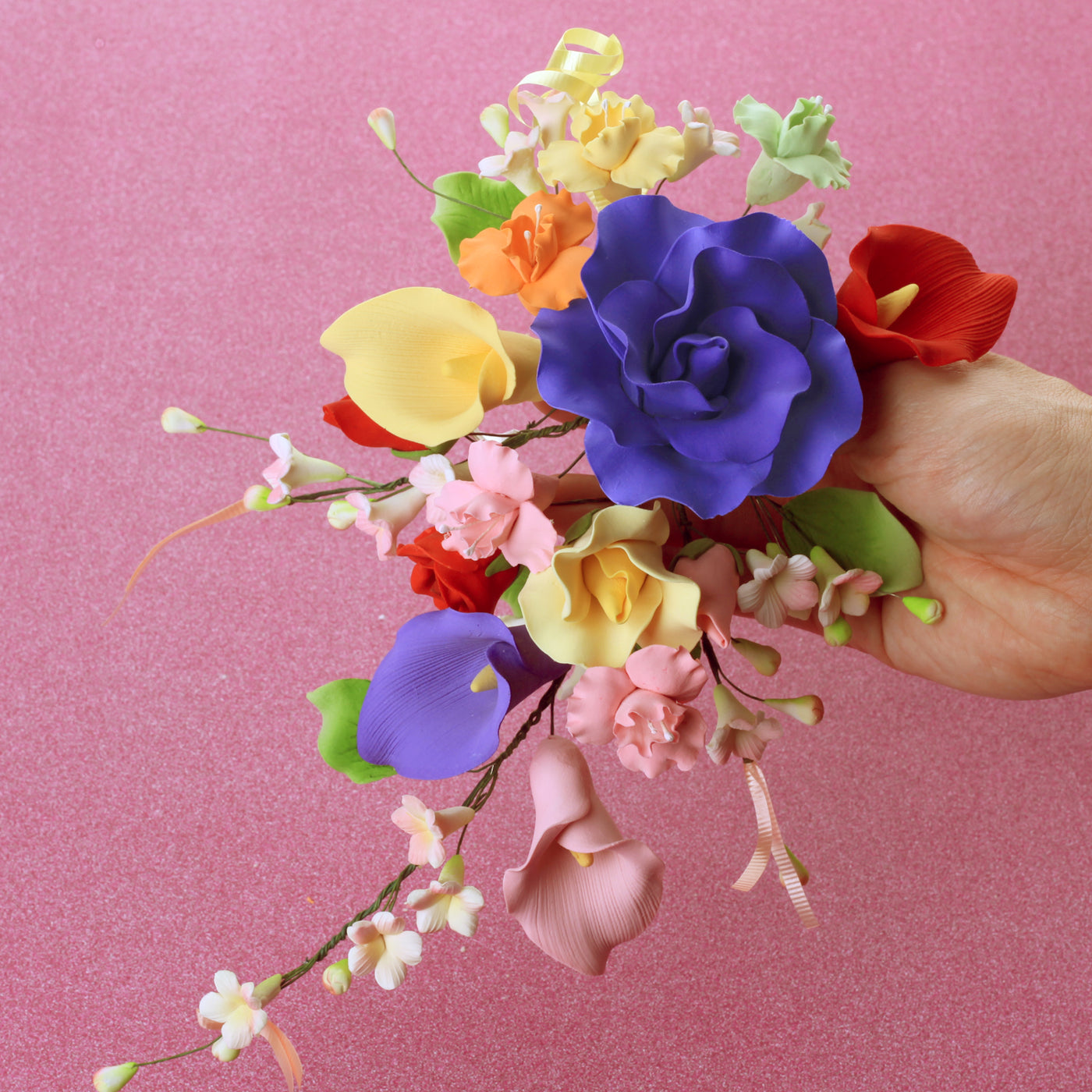 Large Tea Rose & Calla Lily Combo Sprays - Mix — CaljavaOnline