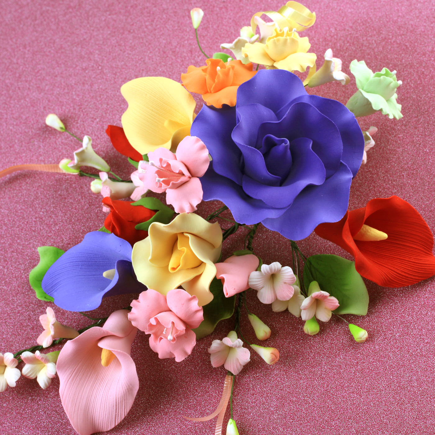 Large Tea Rose & Calla Lily Combo Sprays - Mix — CaljavaOnline