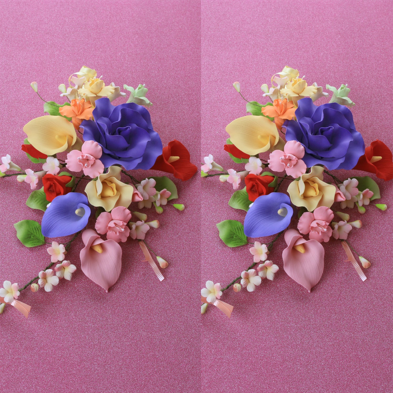 Large Tea Rose & Calla Lily Combo Sprays - Mix — CaljavaOnline